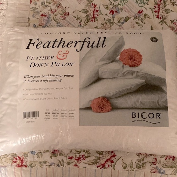 Bicor | Bedding | Featherfull Feather Down Pillow White By Bicor | Poshmark